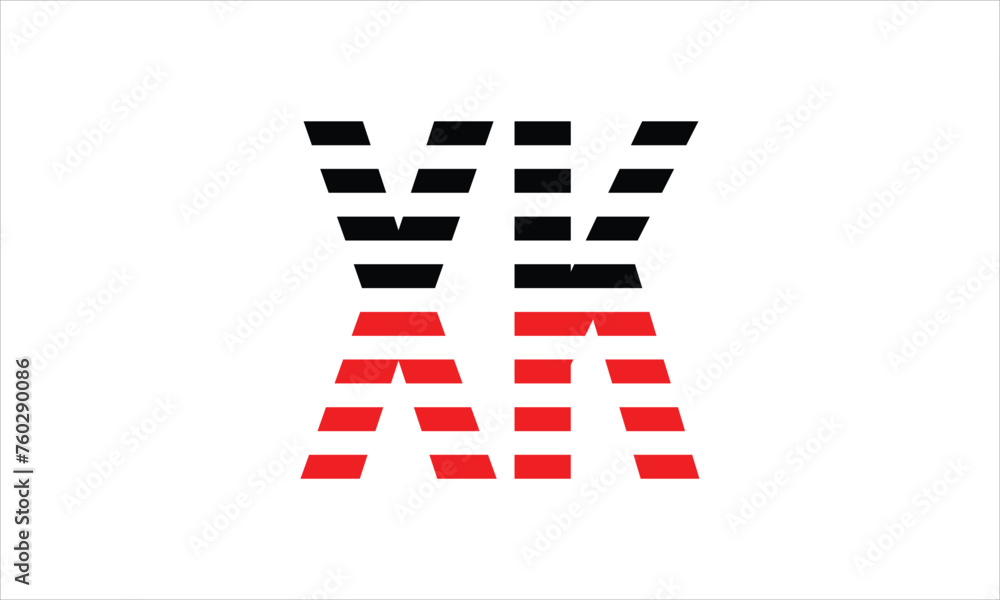 XK three initial letter iconic line negative space minimal logo design ...