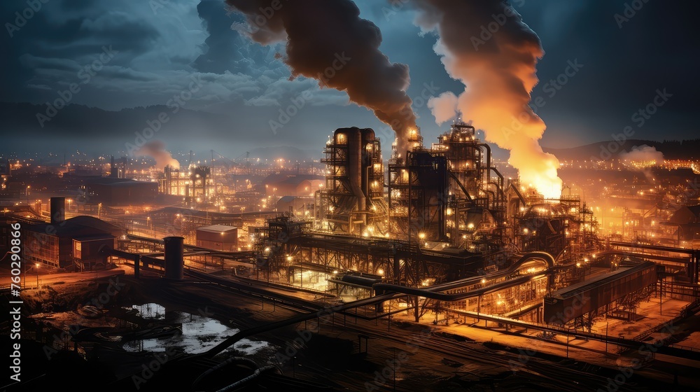 factory building steel mill illustration production machinery ...