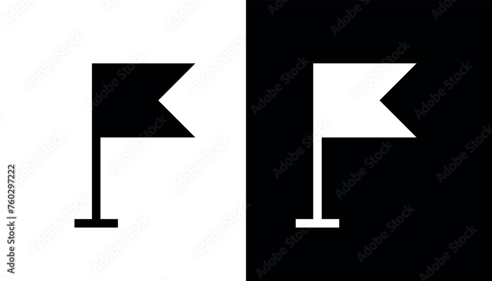Flag icon. Location marker. Object location symbol. Mark on the map ...