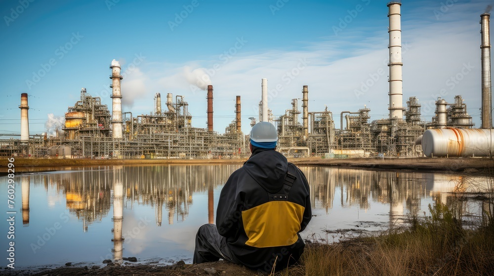 processing refinery chemical plant illustration production equipment ...