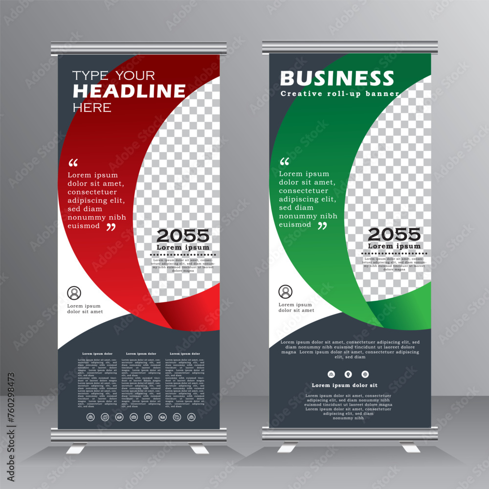 Roll up banner template for your business, vertical banner template ...