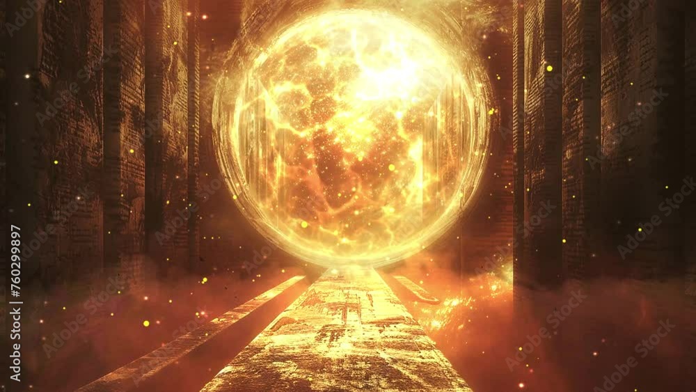 ancient library revelation ancient alien entity. seamless looping ...