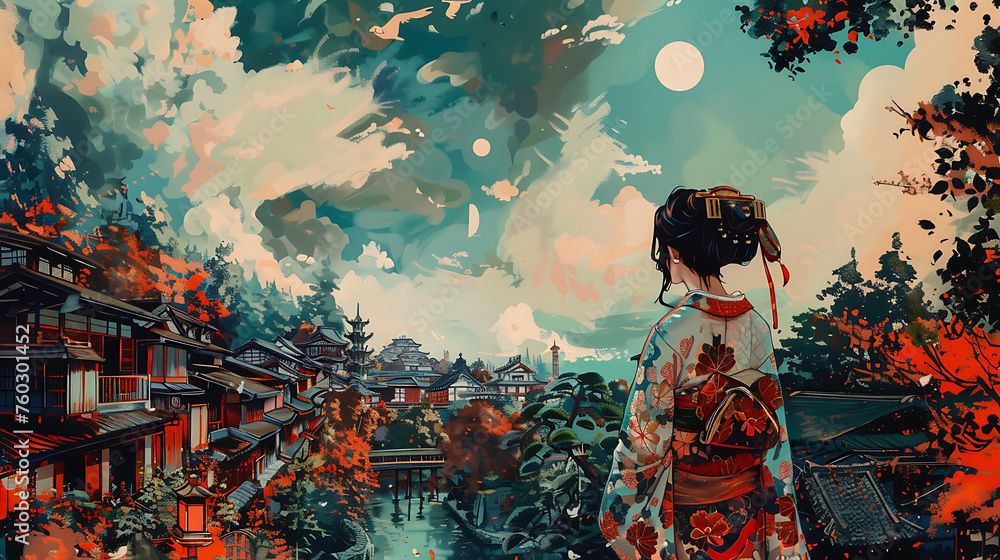 Enchanting Japanese-Inspired Artwork with a Touch of Fantasy and Wonder ...