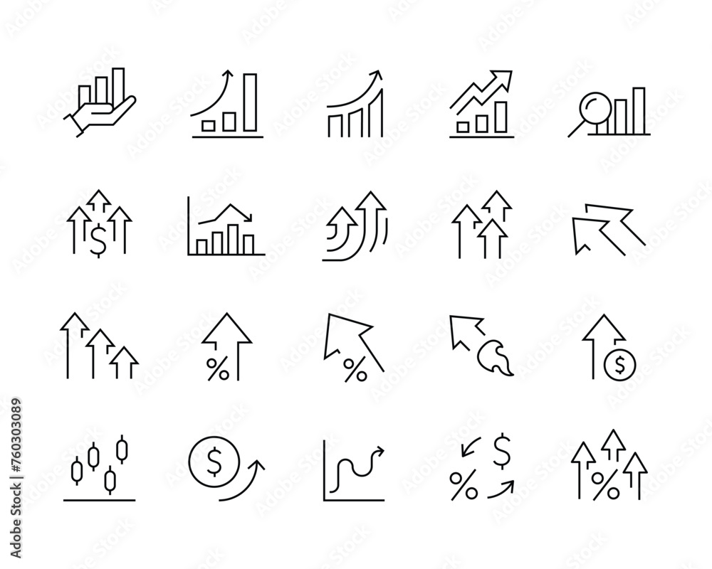 Chart, graph icon set. Glyph Statistics graphs, charts, diagrams ...