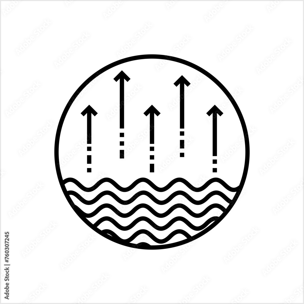 Evaporation Icon, Process Which Converts Water, Liquid Into Vapor Stock ...