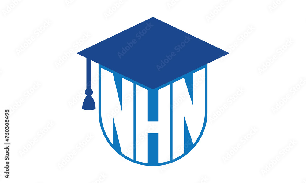 NHN initial letter academic logo design vector template. school college ...