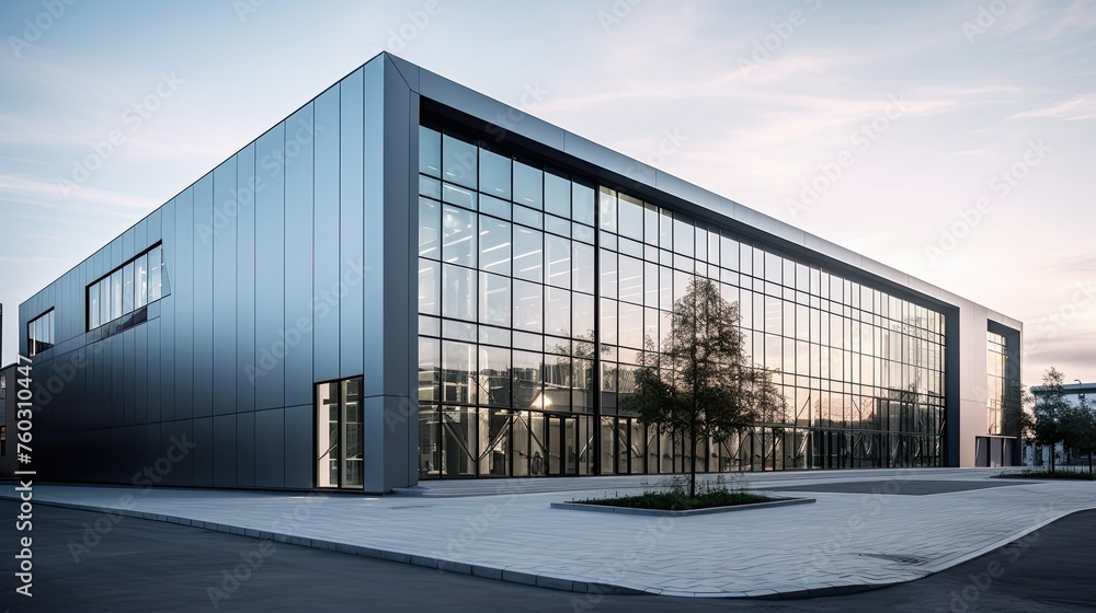 industrial facade warehouse building illustration architecture design ...