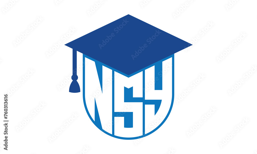 NSY initial letter academic logo design vector template. school college ...