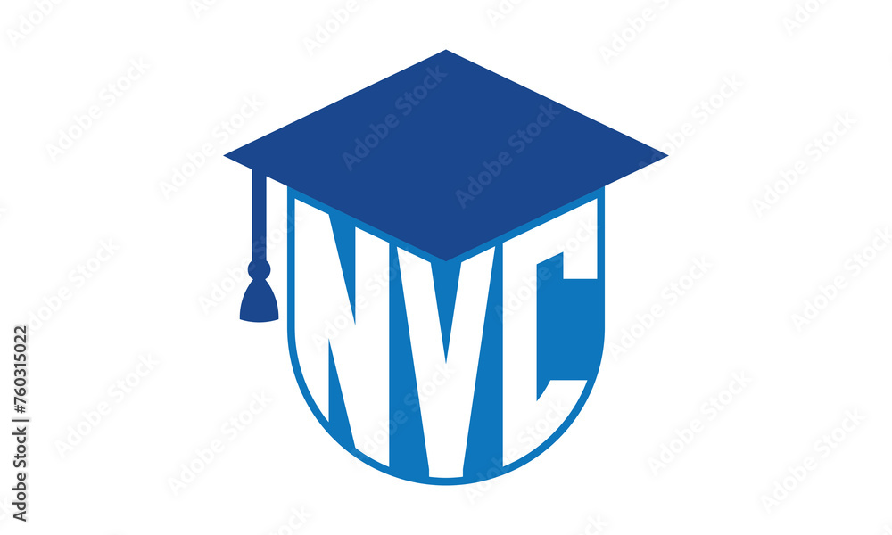 NVC initial letter academic logo design vector template. school college ...