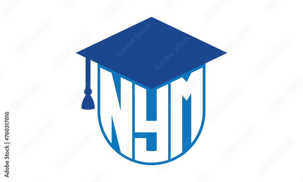 NYM initial letter academic logo design vector template. school college ...