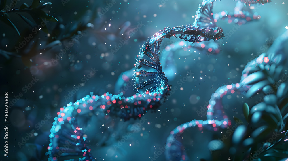 Genetic engineering concept with CRISPR-Cas9 molecules and gene editing ...