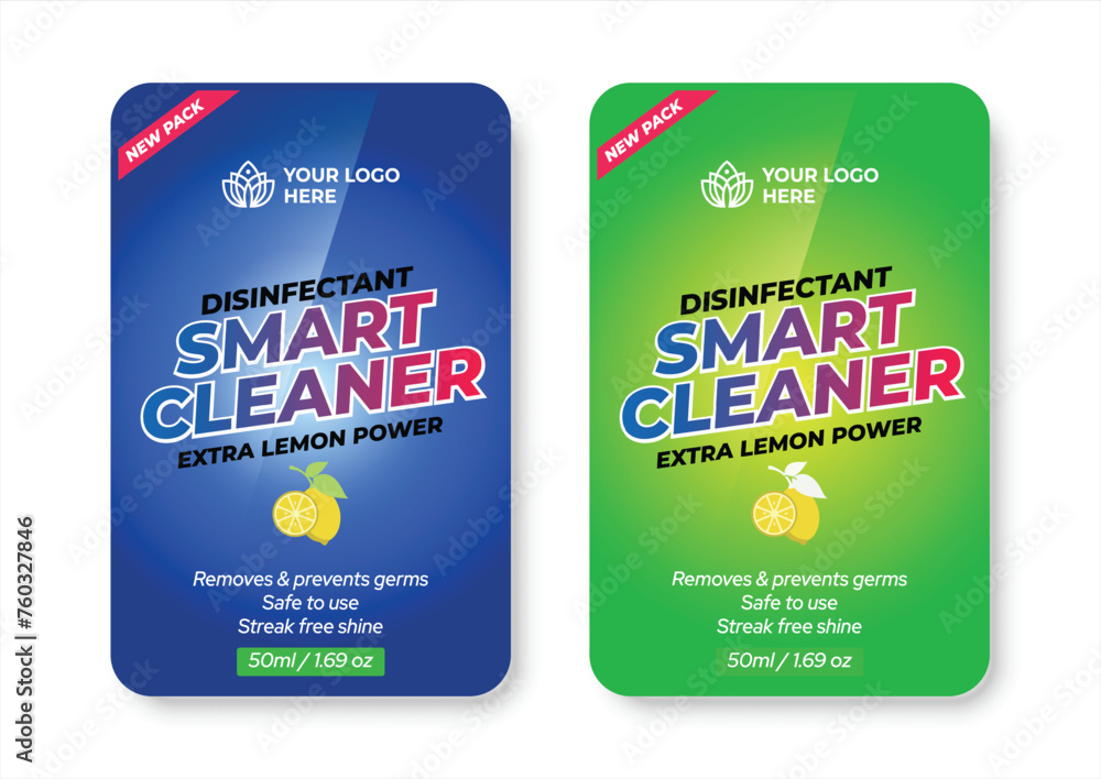 Cleaner label design, detergent powder liquid soap bottle label design ...