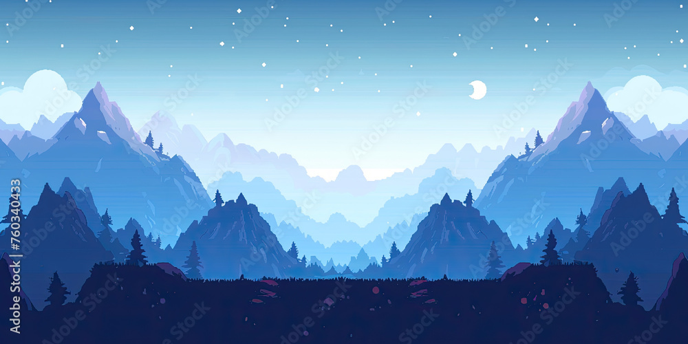 Mountains background, video game style graphics mountain level design ...