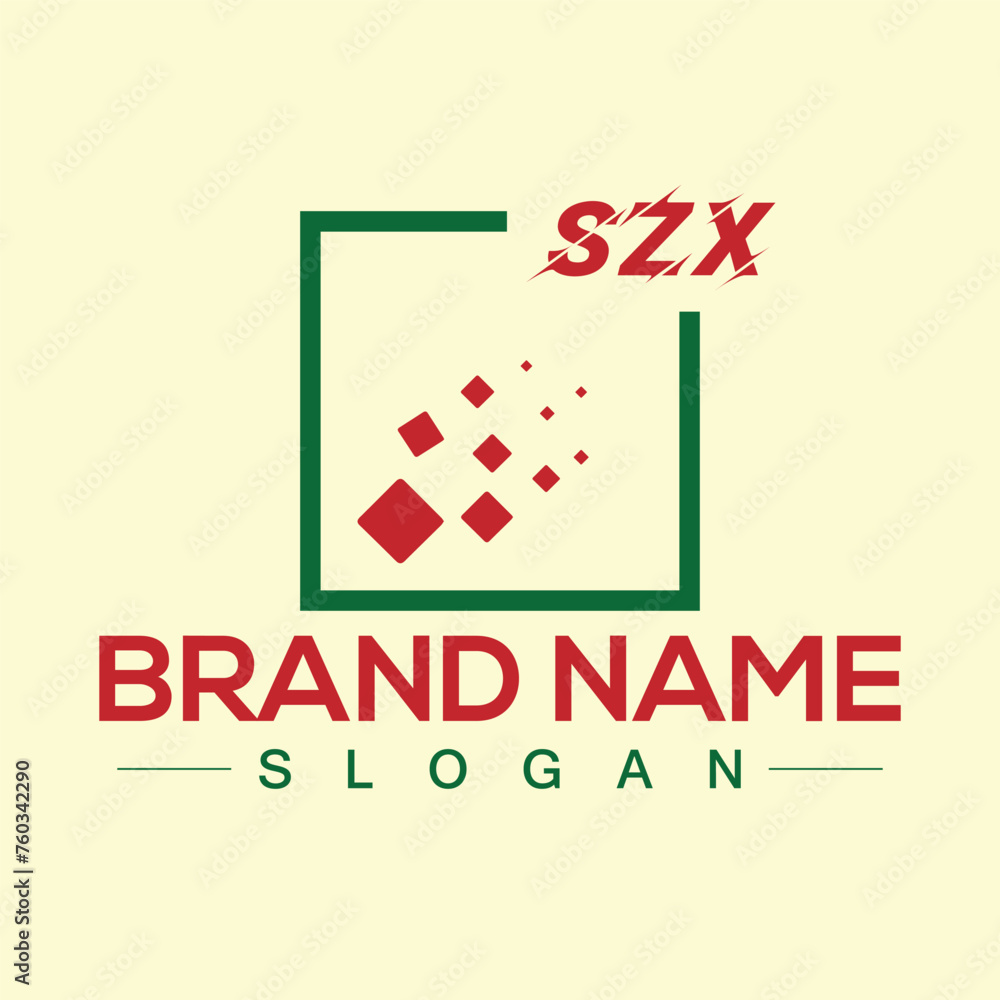Minimal Initial SZX Logo Design with Handwriting Style Vector and ...