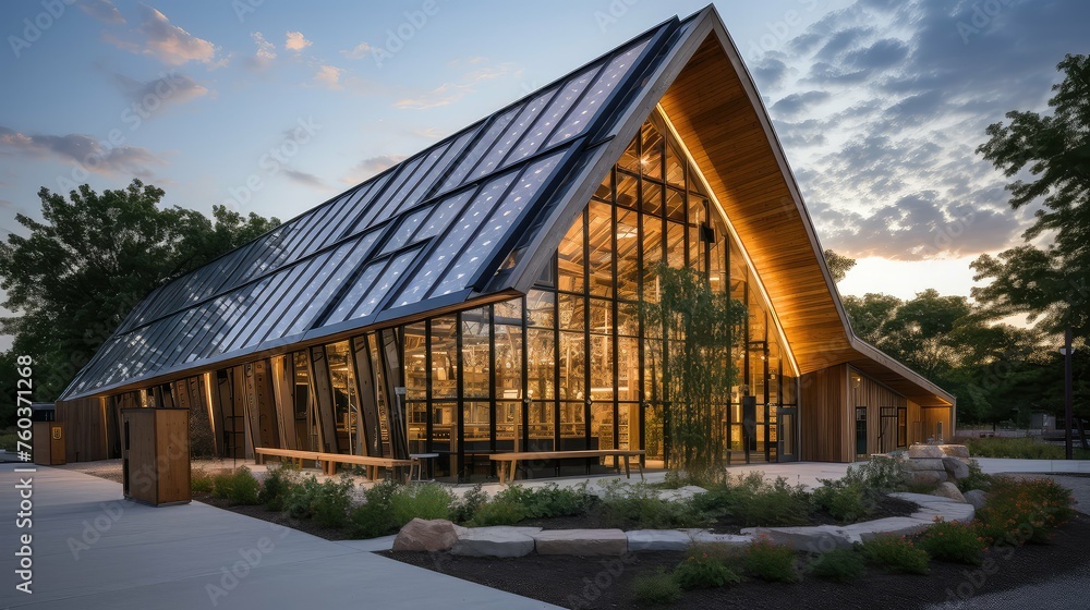 worship modern church building illustration community space, sanctuary ...