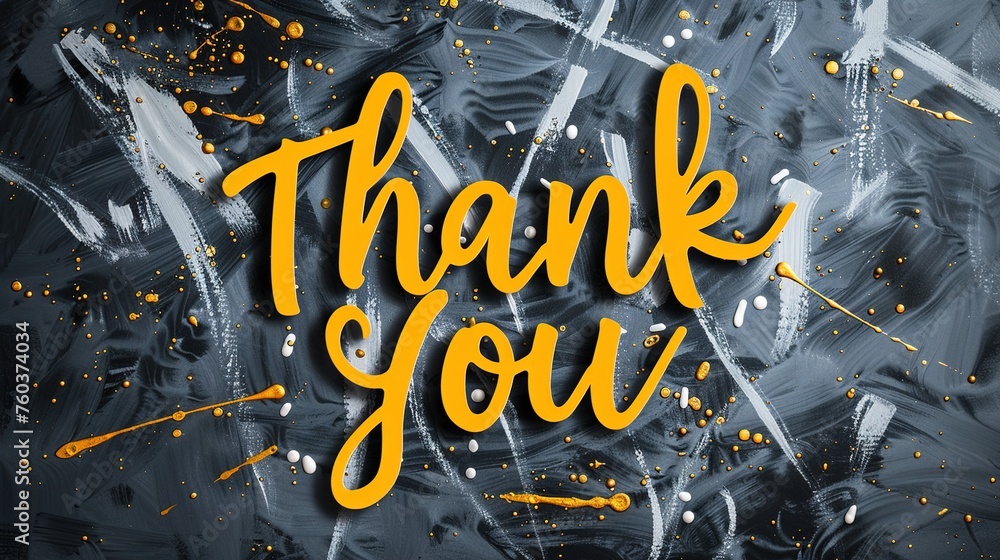 "Thank You" on an artistic thank you card featuring abstract ...