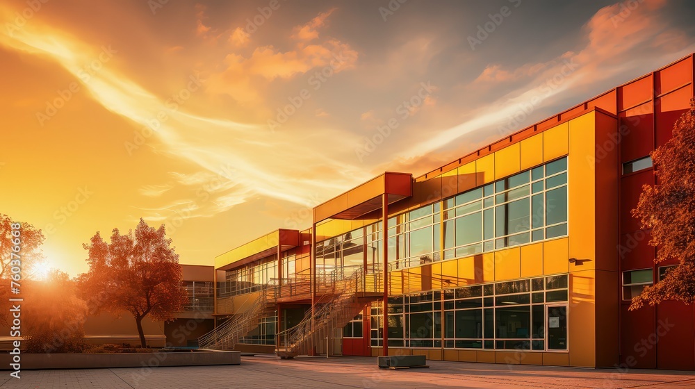 architecture sky school building illustration windows teachers ...