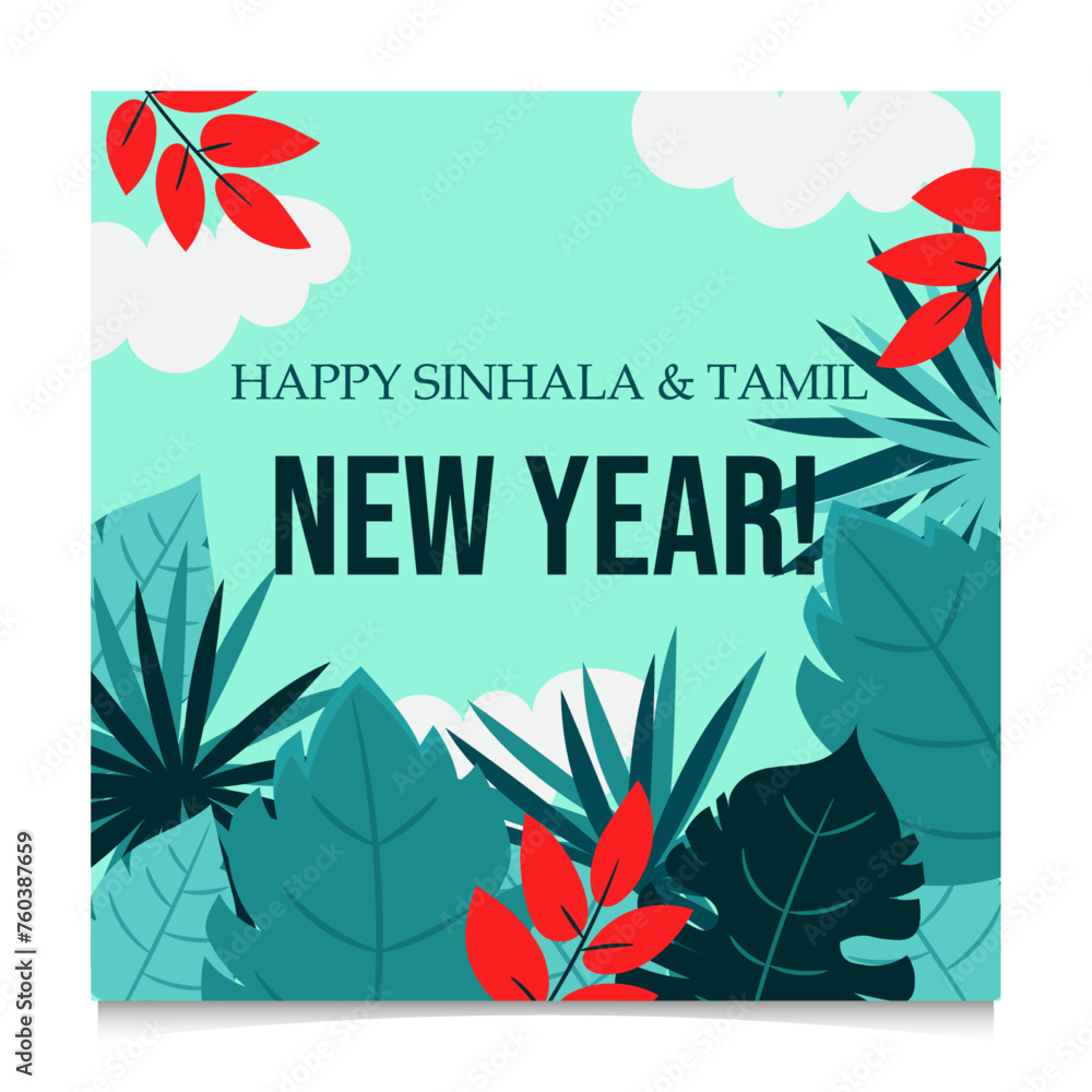 Happy Sinhala & Tamil New Year post Stock Vector | Adobe Stock