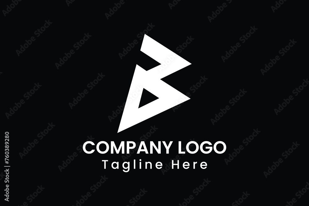 letter b and triangle logo, 3 logo, letter 7 and triangle logo ...