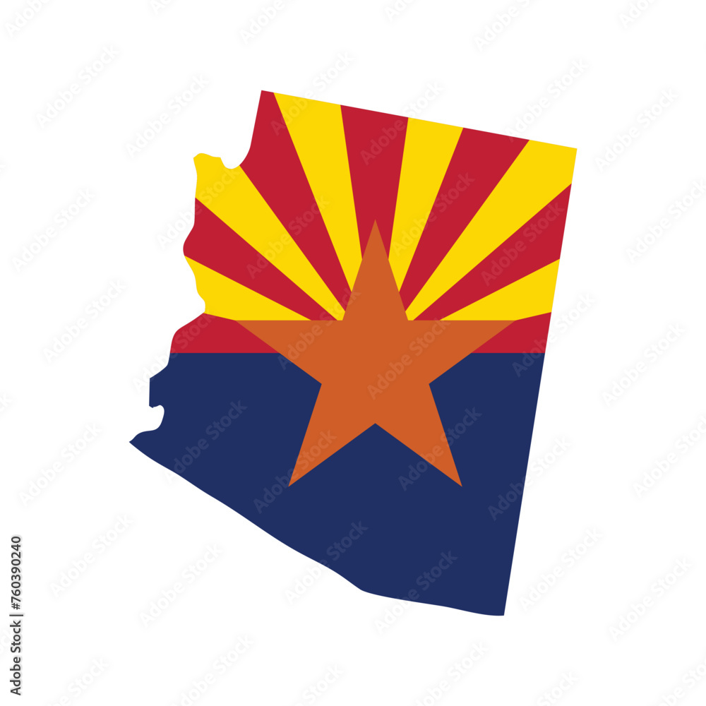 Arizona State Flag Map Vector Png Transparent Background Editable Stock ...