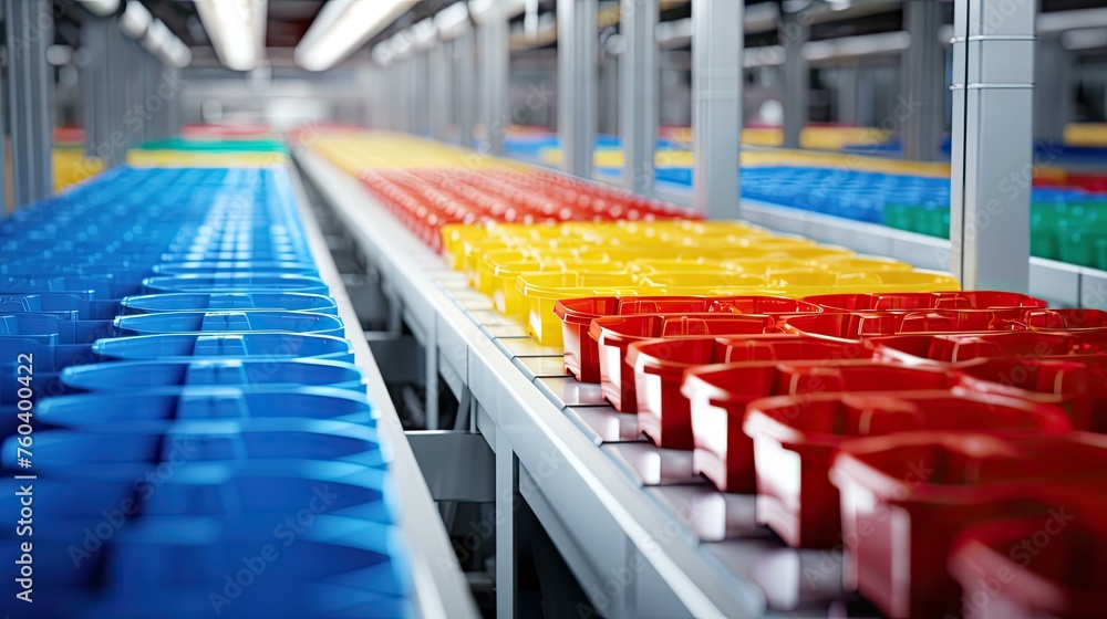 production conveyor plastic manufacturing illustration industry ...