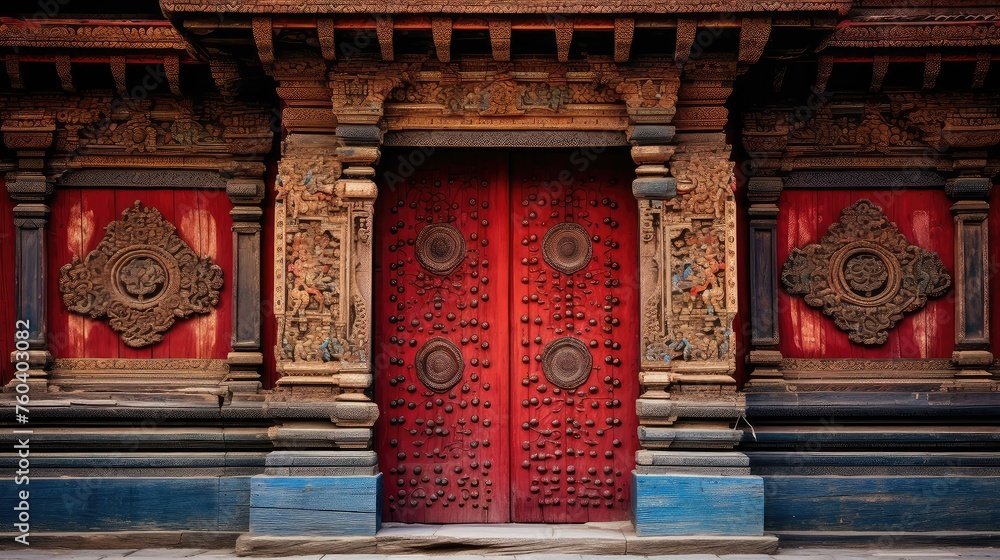 entrance door temple building illustration sacred architecture ...