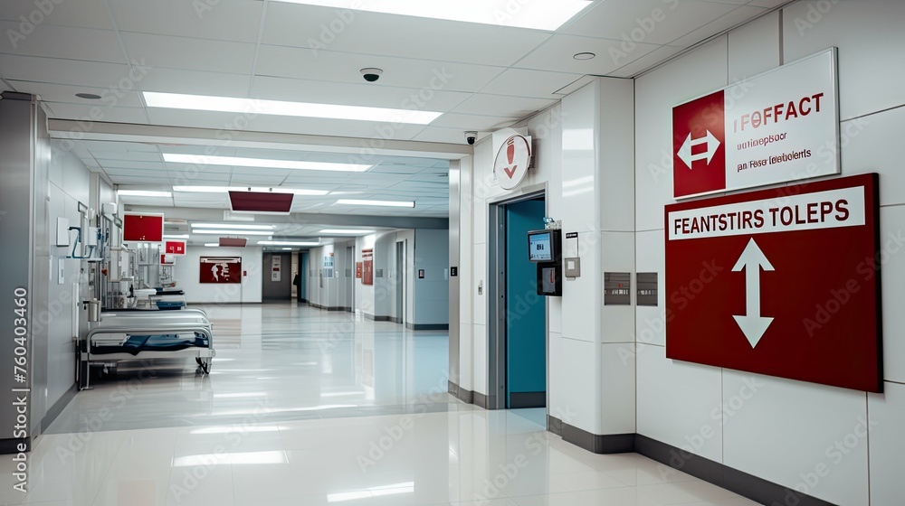 emergency signage hospital building illustration entrance exit ...