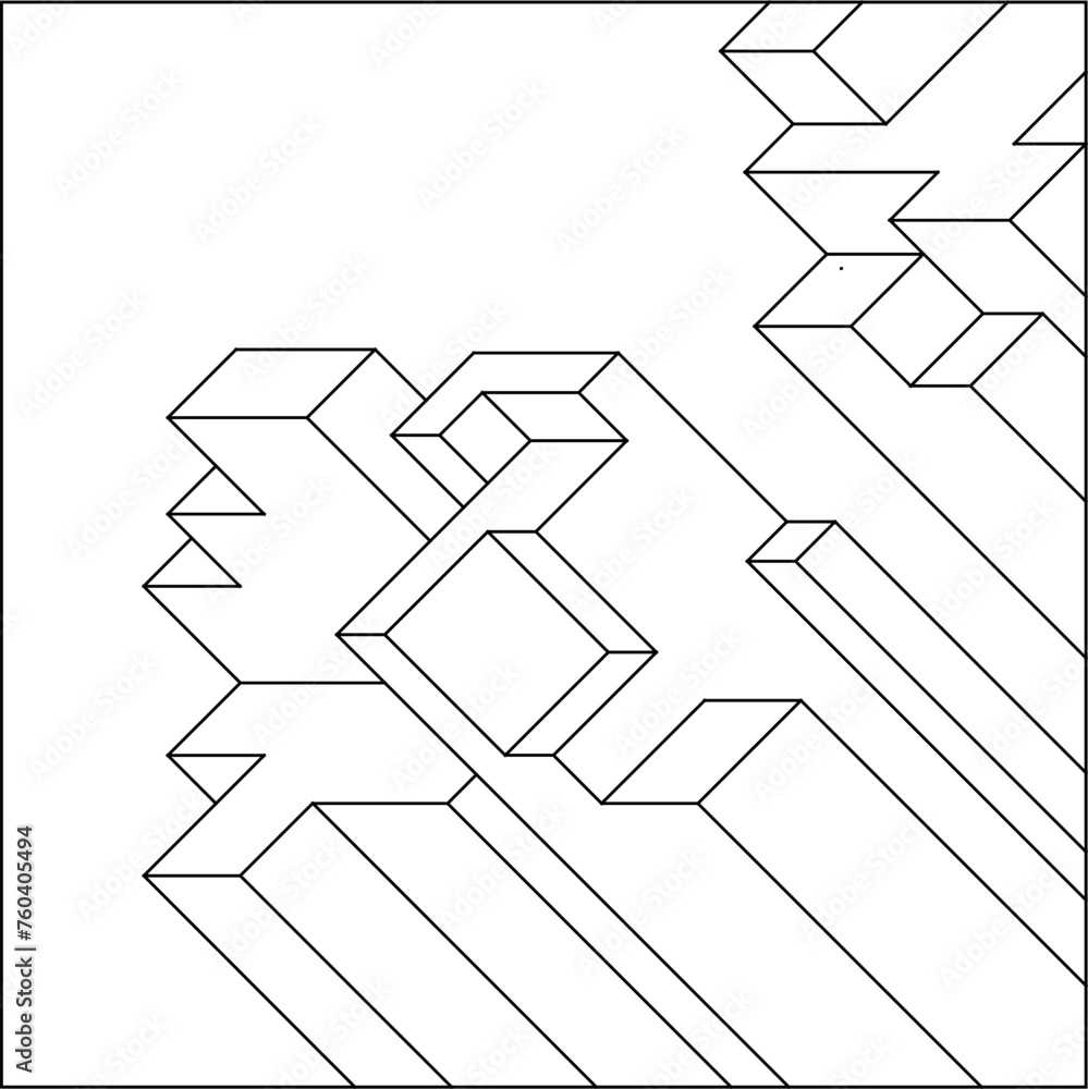 Easy Coloring Pages for Adults. Coloring Page of geometric abstract ...