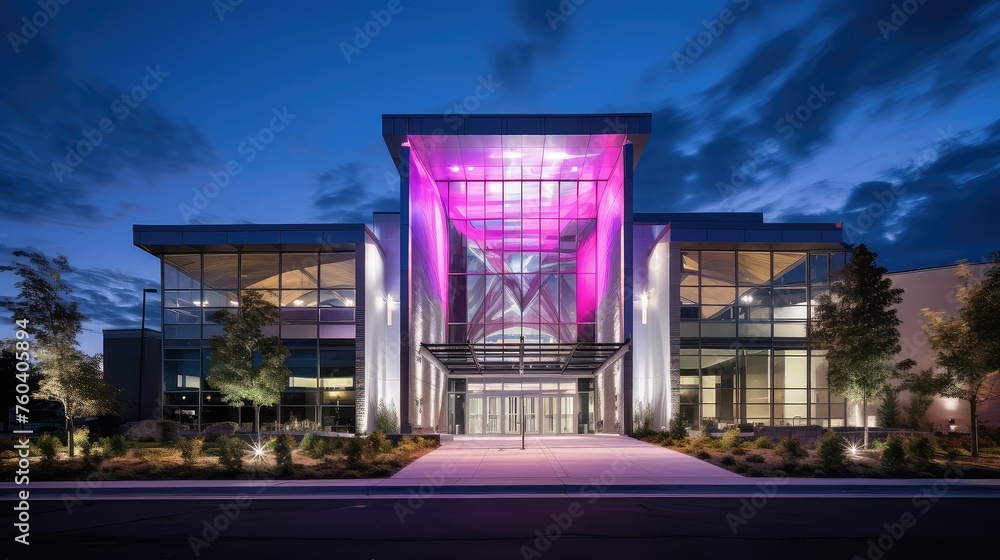 community modern church building illustration space sanctuary ...