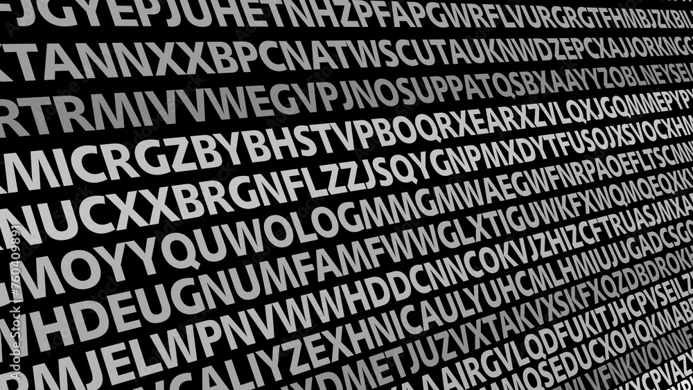 Lettering chaos on black background unpredictable typography pattern ...