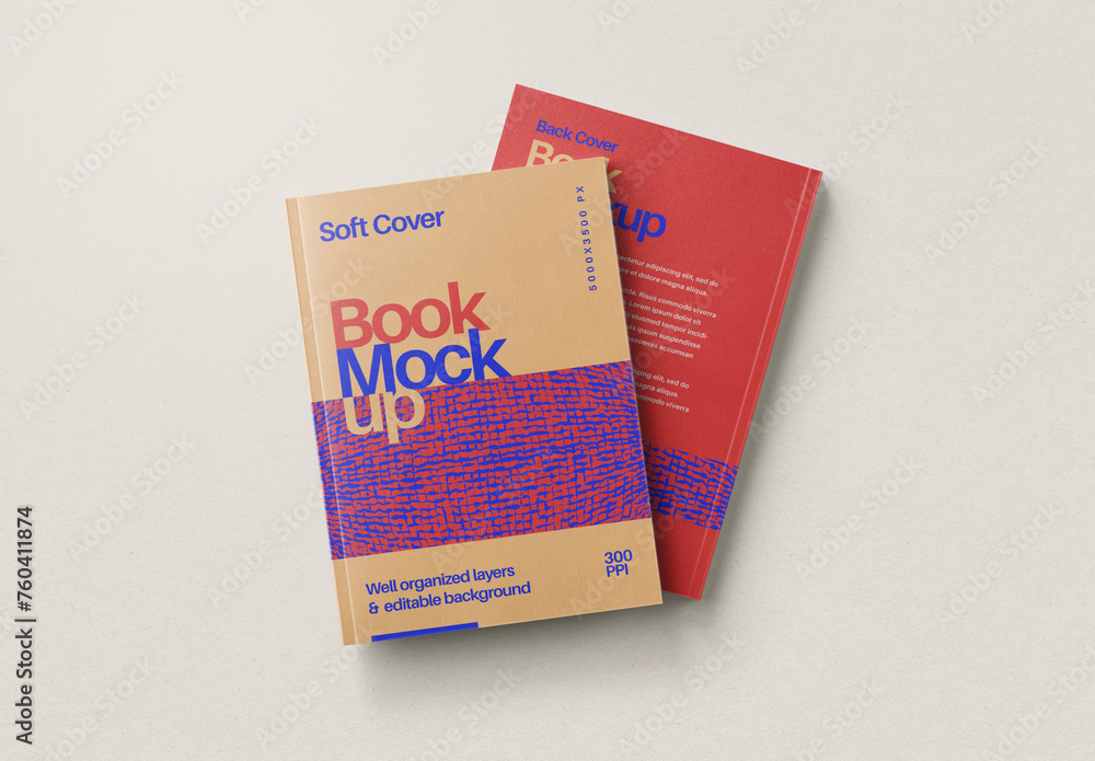 Soft Book Cover Mockup Stock Template | Adobe Stock