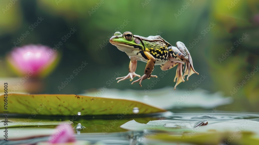 Frog hopping between digital lily pads showcases adaptability and ...