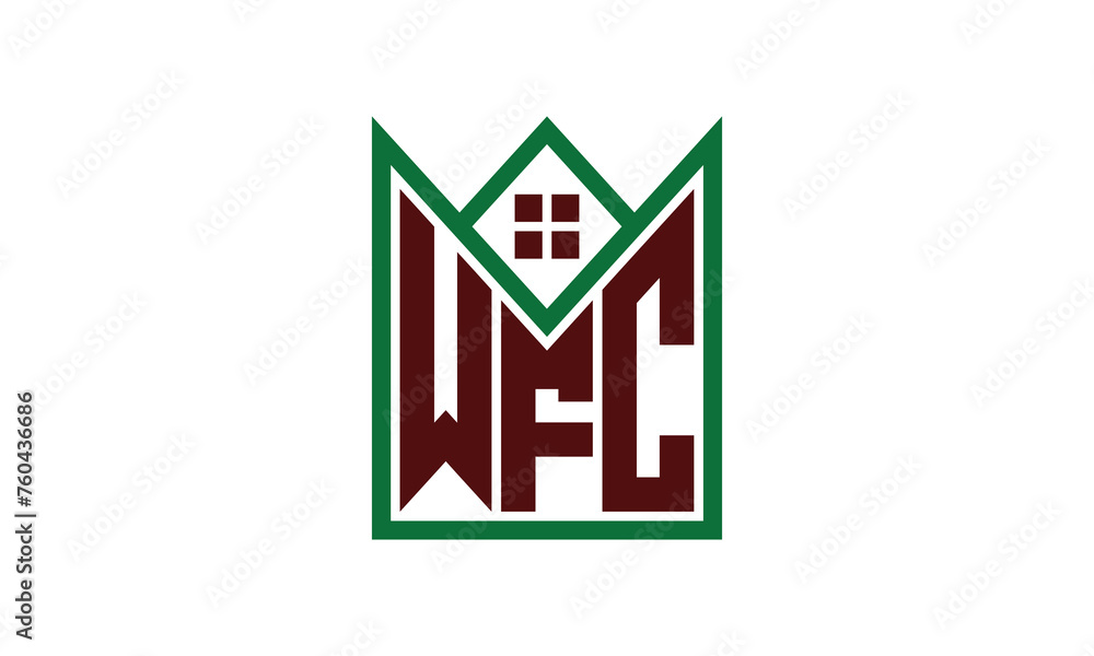 WFC initial letter real estate builders logo design vector ...
