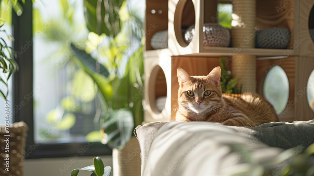 Compact cat tree condo designed to fit seamlessly in small apartments ...