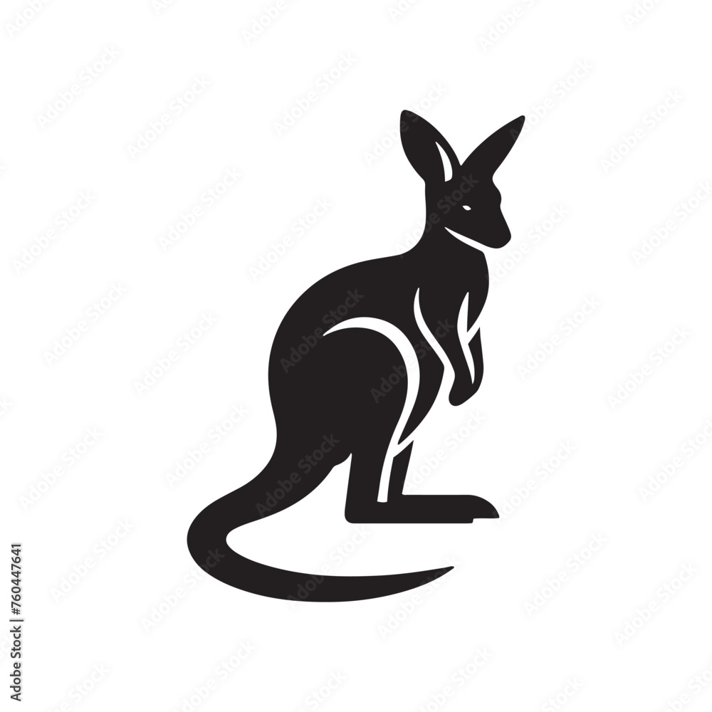 Wallaby Silhouette Vector for Wildlife Designs and Nature-themed ...