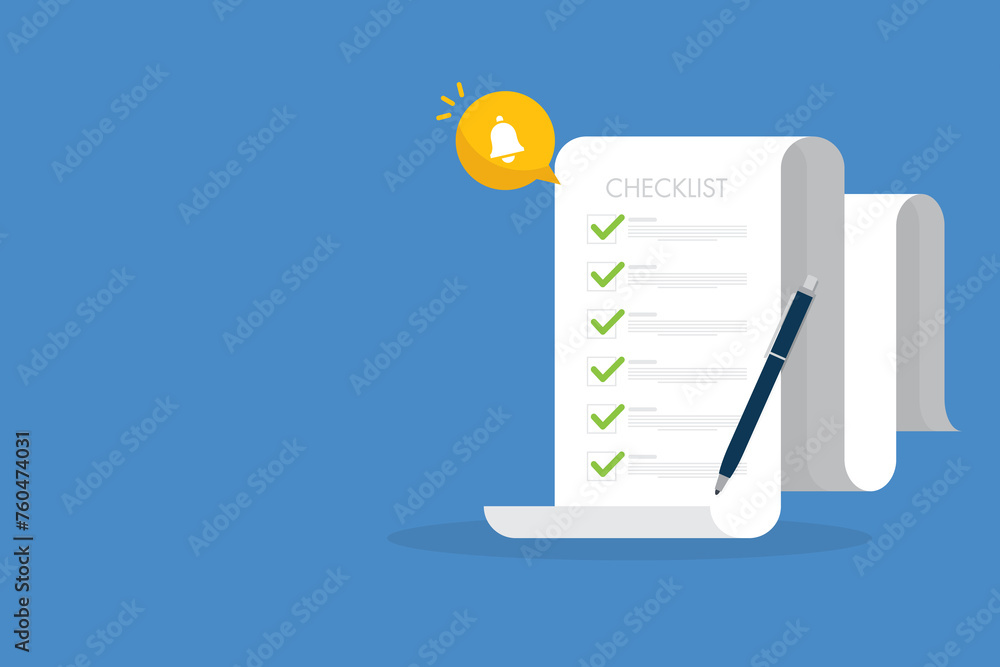 Checklist. Check list document, paper check list and to do list with ...