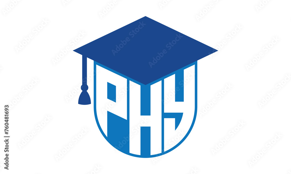 PHY initial letter academic logo design vector template. school college ...