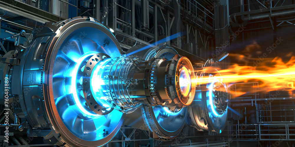 Glowing Jet Engine Illuminating the Darkness ,Jet Engine Aglow in the ...