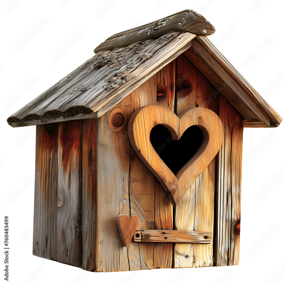 bird house with the heart shaped entrance isolated png on transparent ...