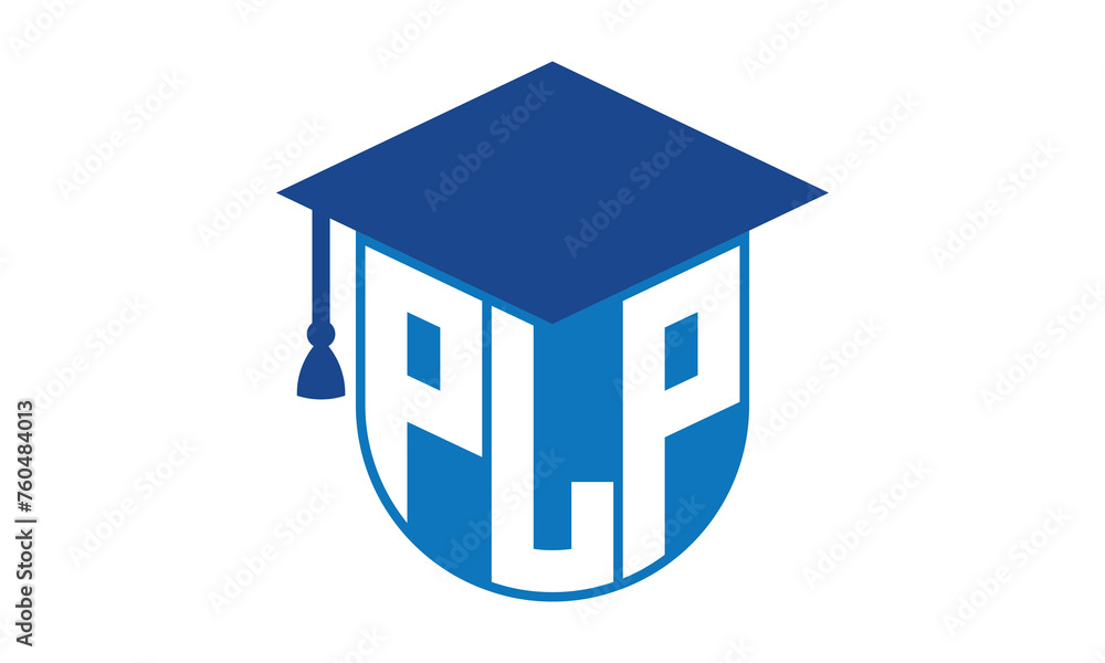 PLP initial letter academic logo design vector template. school college ...