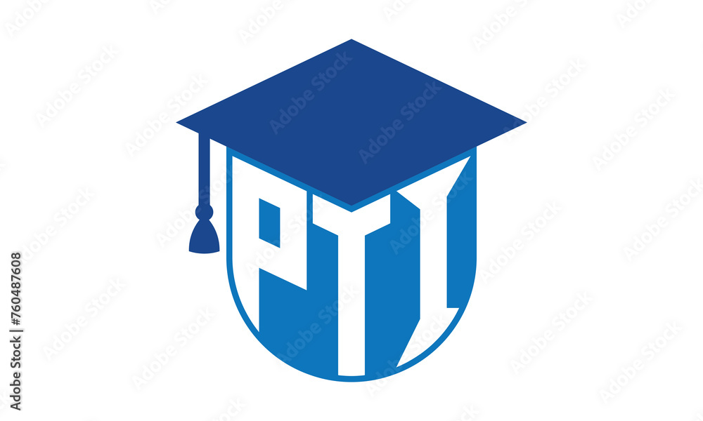PTI initial letter academic logo design vector template. school college ...