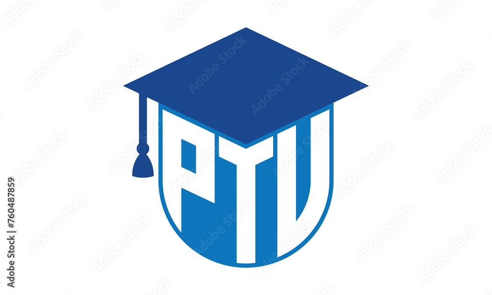PTV initial letter academic logo design vector template. school college ...