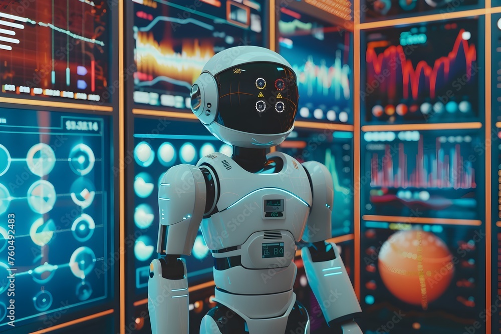 Humanoid Robot and ESG Data Collage: for Global Financial Trading Stock ...