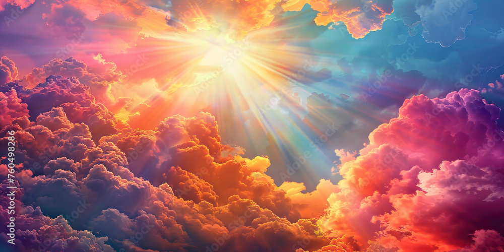 Divine Radiance: An image of light streaming down from the sky ...