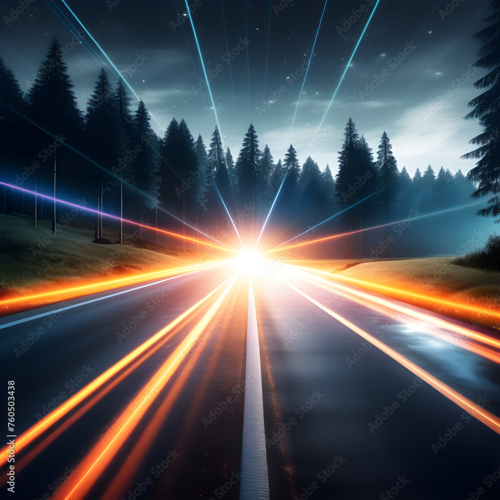 traffic on the road,Ultra-fast internet, 5G broadband,highway, optical ...