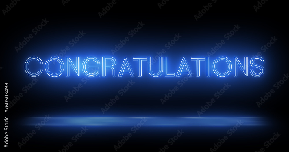 Congratulations neon lettering typography celebration wishes ...