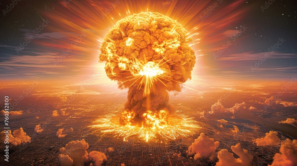 Intense flames engulf a spherical mass forming a mesmerizing fireball ...