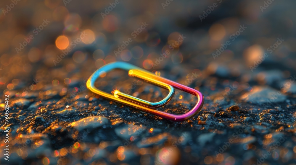 Macro Photo Paperclip, Closeup Paper Clip, metal color, blurred ...