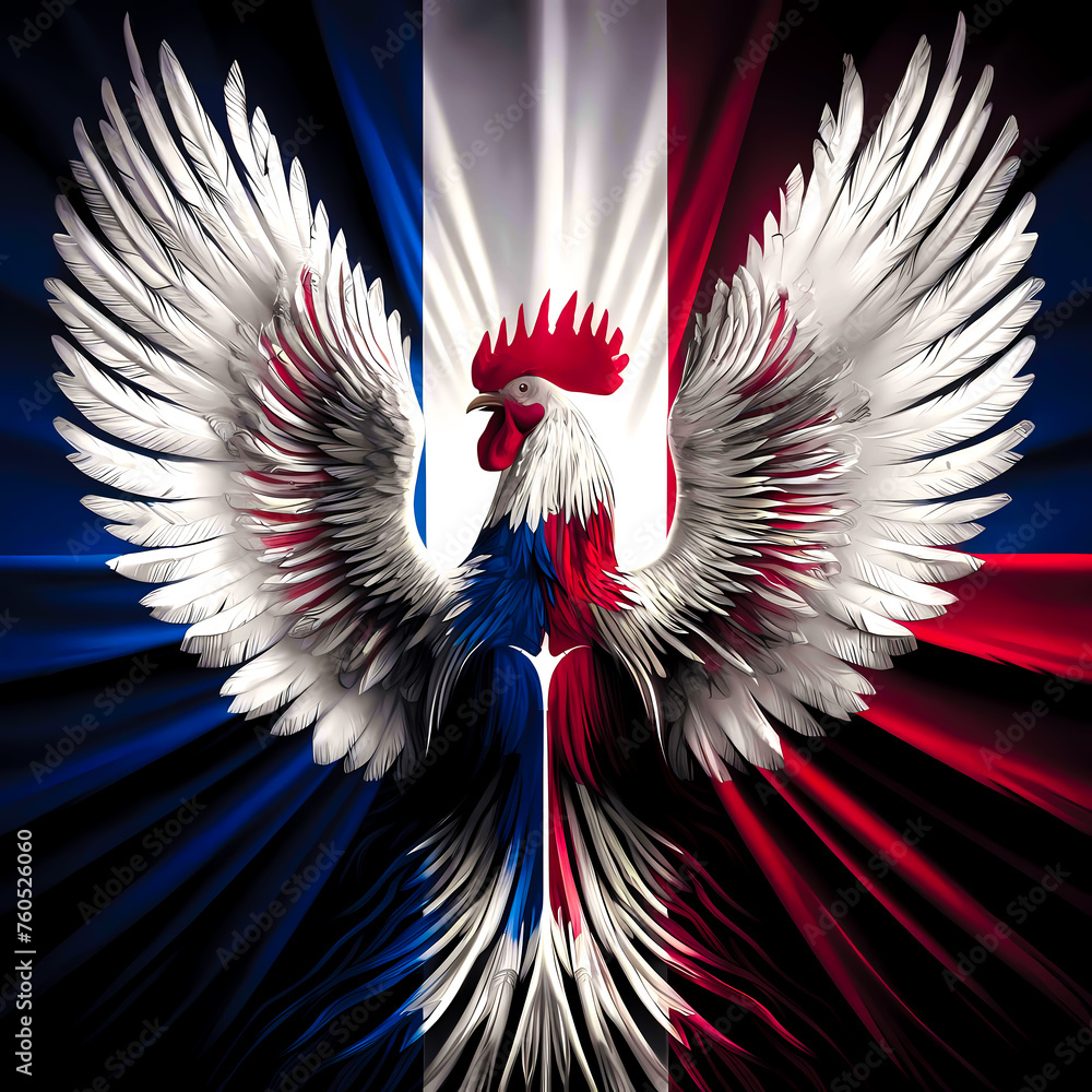Majestic Tribute to French Spirit and Resilience. Rooster with its ...