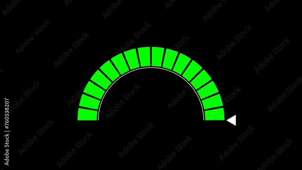 Risk icon on the speedometer. High risk meter. Animation on a ...